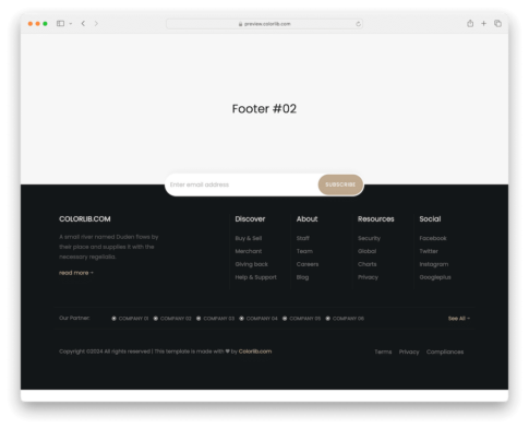 20 Best HTML Footer Templates In 2024